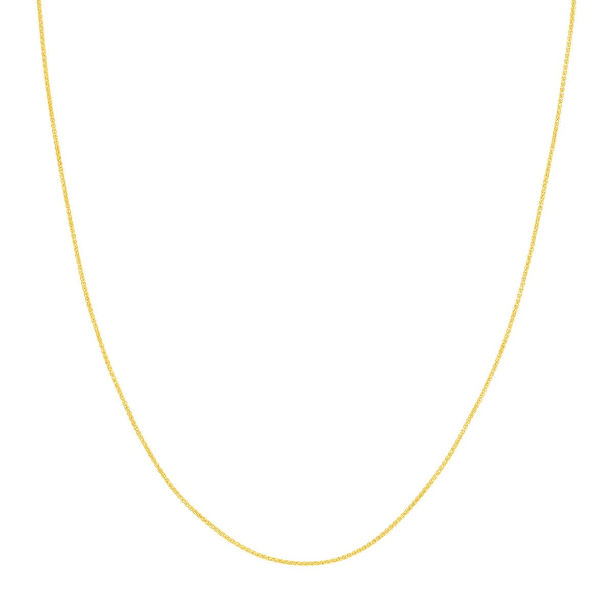 14K Gold 1.05mm Adjustable Wheat Chain with Lobster Lock