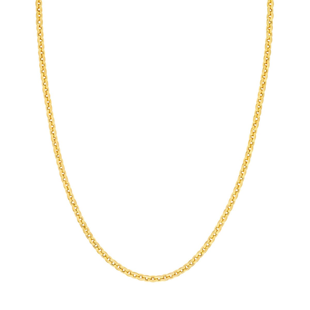 14K Yellow Gold Hollow Flat Oval Link Chain