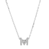Small Initial M Necklace (Silver)