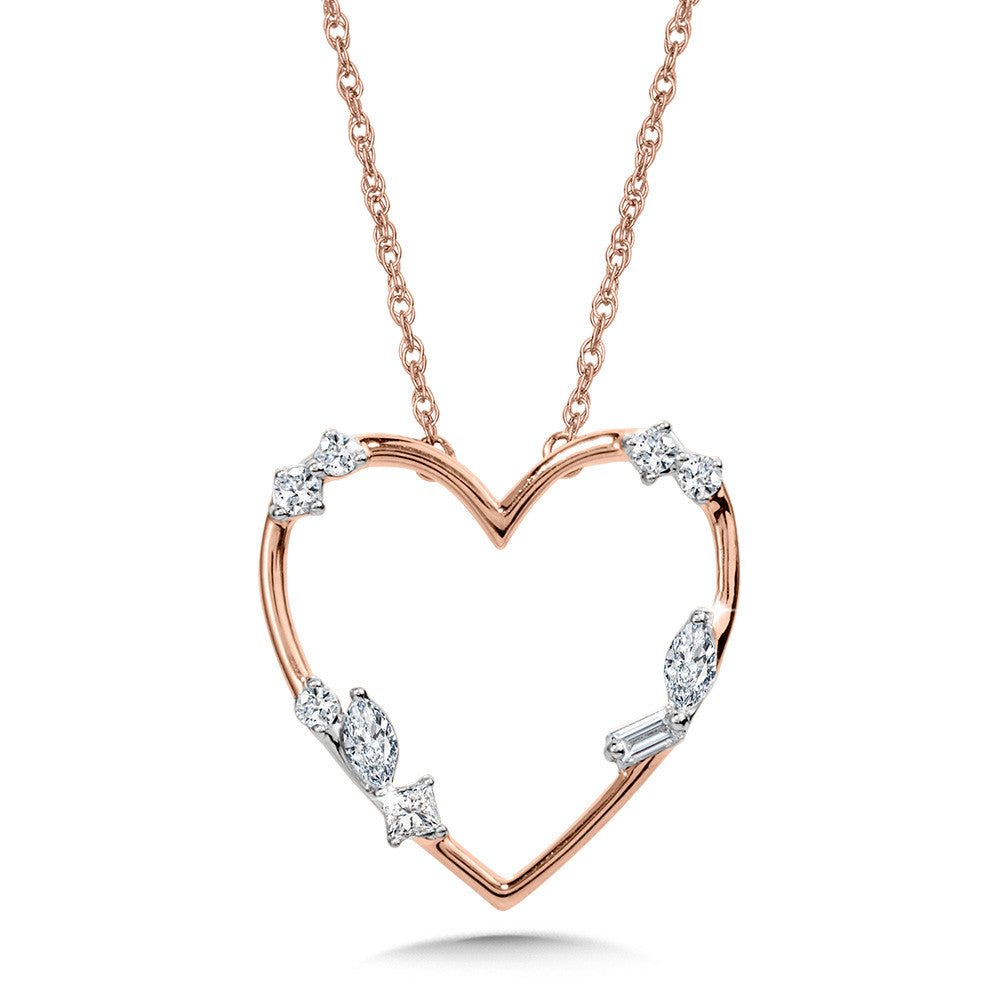 10K SCATTERED DIAMOND & HEART-SHAPED CONSTELLATION PENDANT
