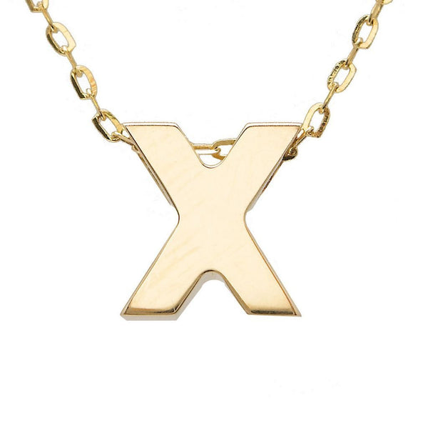 14K Gold Initial "X" Necklace